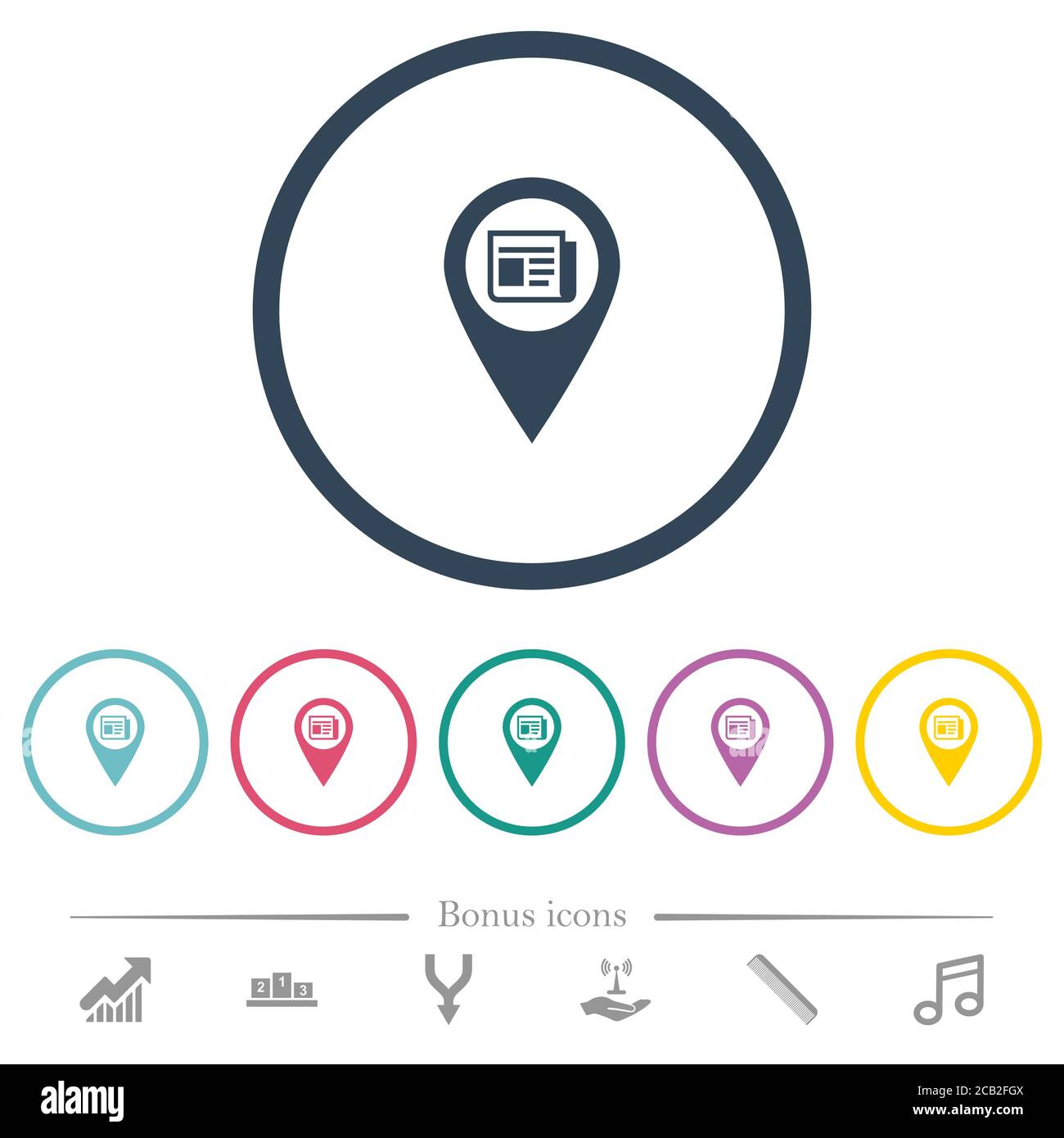 Route info GPS map location flat color icons in round outlines. 6 bonus ...