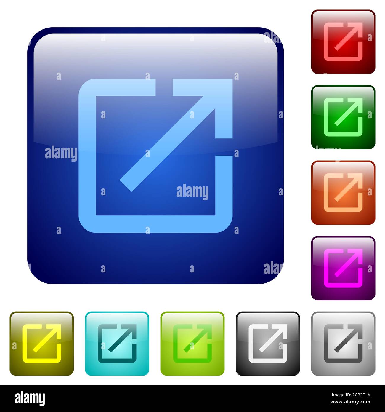 Launch application icons in rounded square color glossy button set Stock Vector Image & Art - Alamy