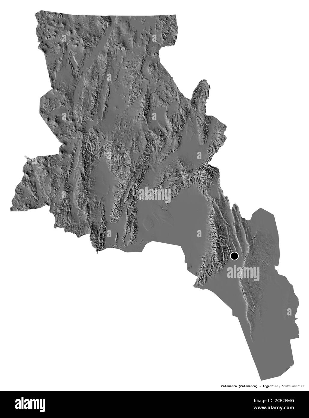 Shape of Catamarca, province of Argentina, with its capital isolated on ...