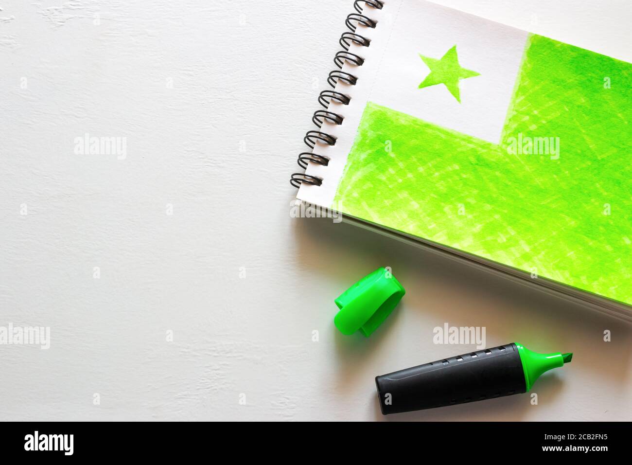 flag of Esperanto and place for text on white background Stock Photo ...