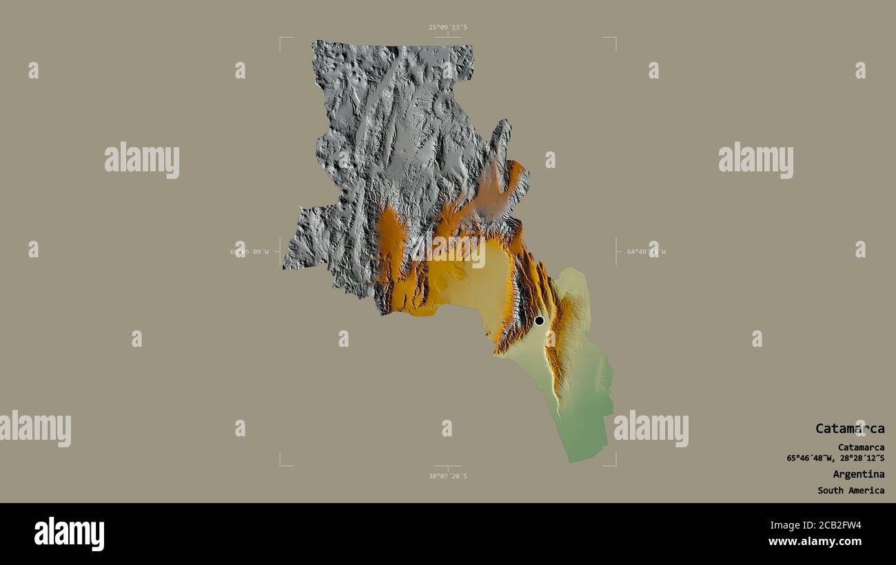 Area of Catamarca, province of Argentina, isolated on a solid ...