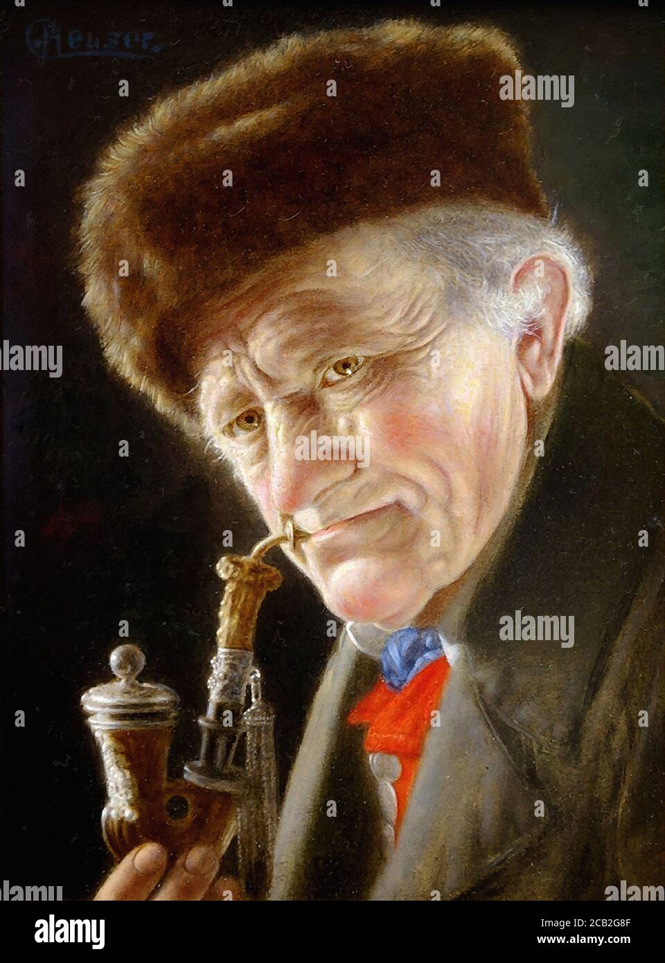 Heuser Christian - Man Smoking 4 - German School - 19th Century Stock ...