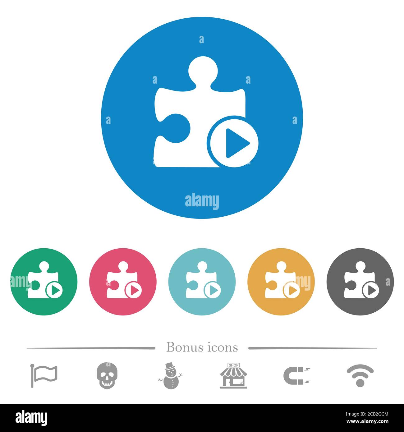 Run plugin flat white icons on round color backgrounds. 6 bonus icons ...