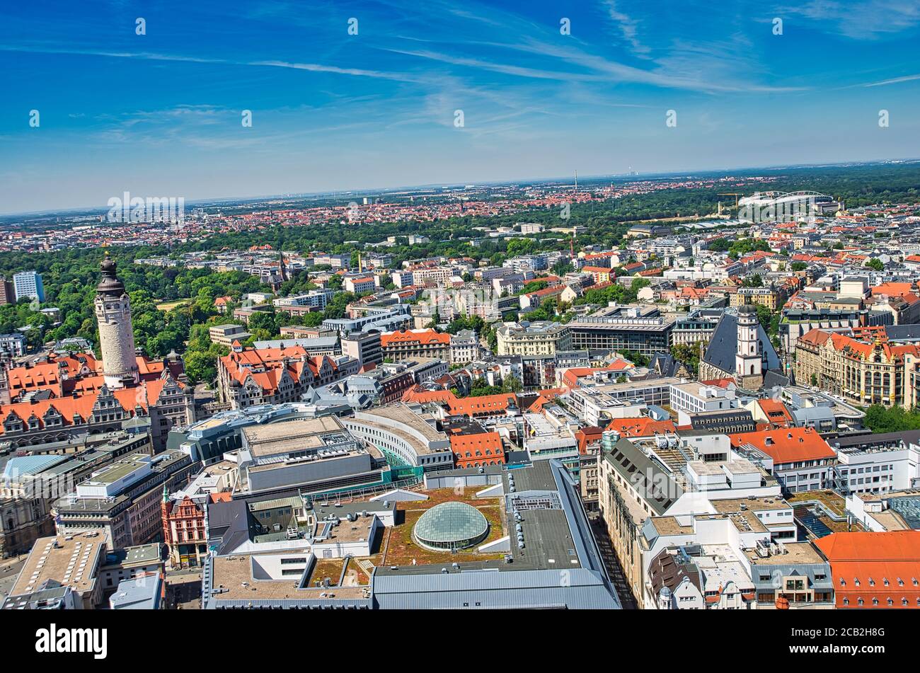 City centre of Leipzig from the air Stock Photo - Alamy