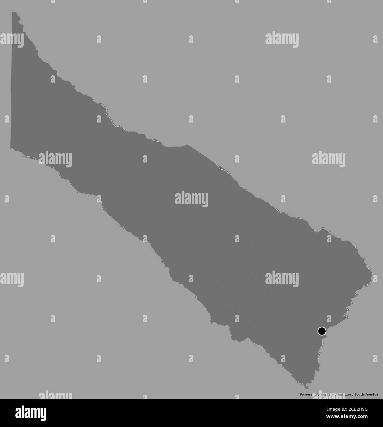 Shape of Formosa, province of Argentina, with its capital isolated on a ...