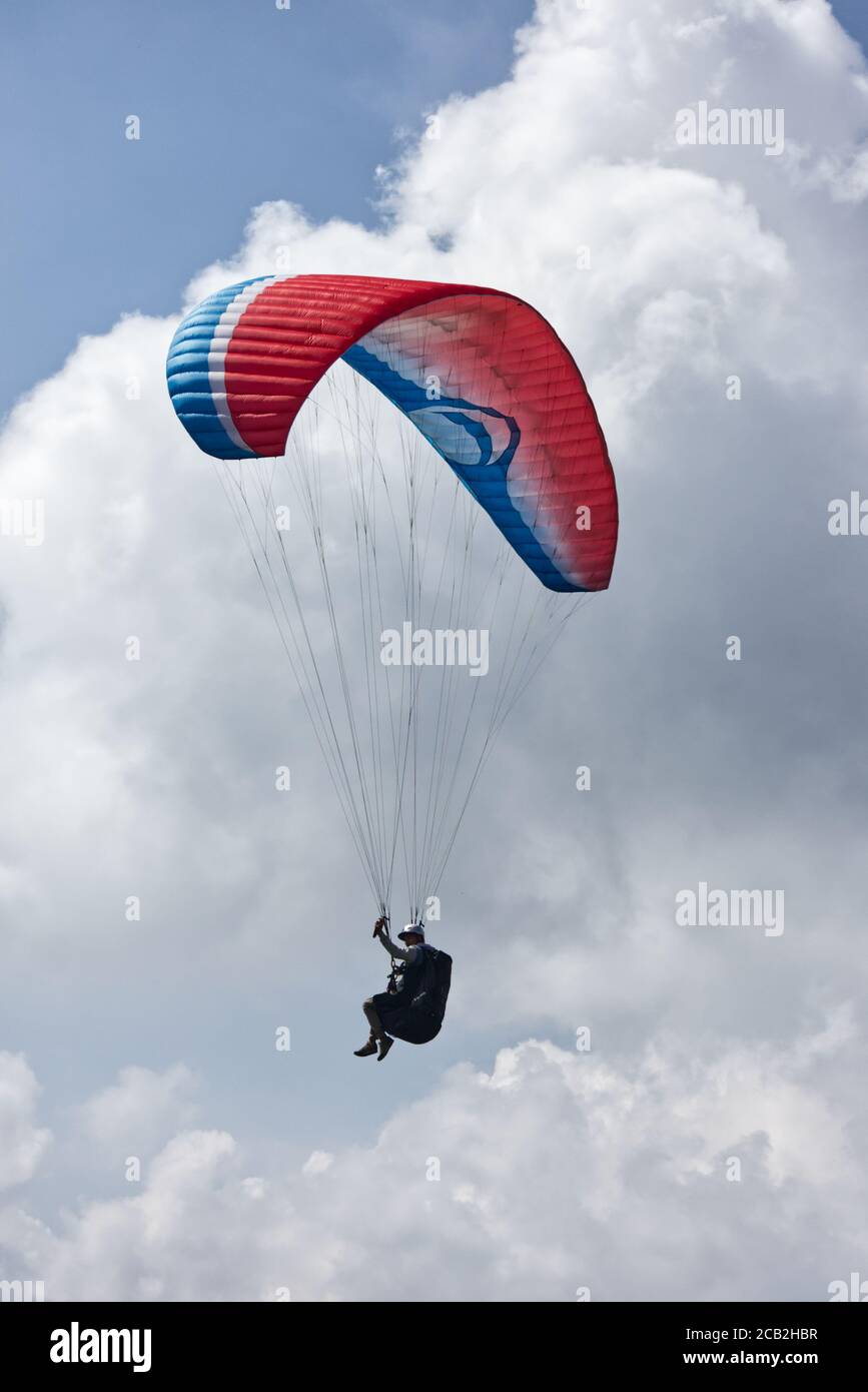 play paragliding beautiful scenery above the height Stock Photo - Alamy