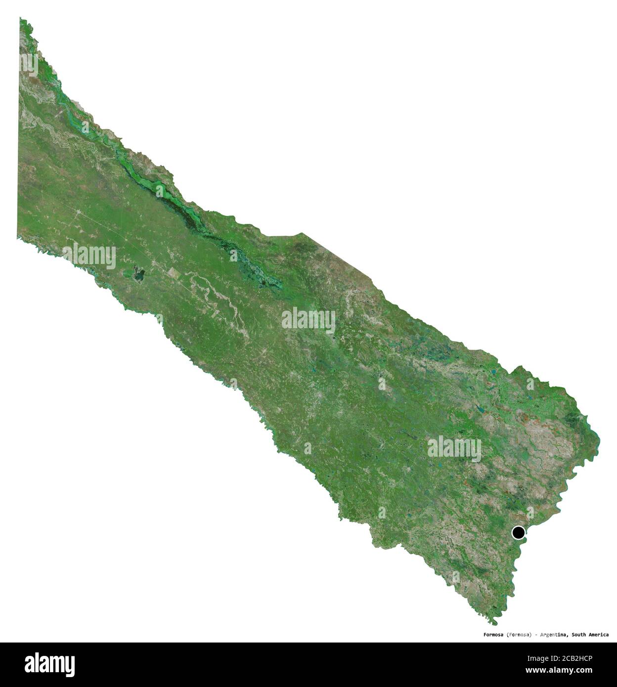 Shape of Formosa, province of Argentina, with its capital isolated on ...