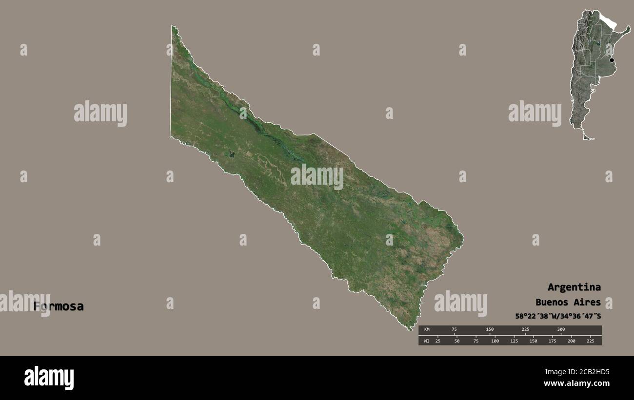 Shape of Formosa, province of Argentina, with its capital isolated on ...