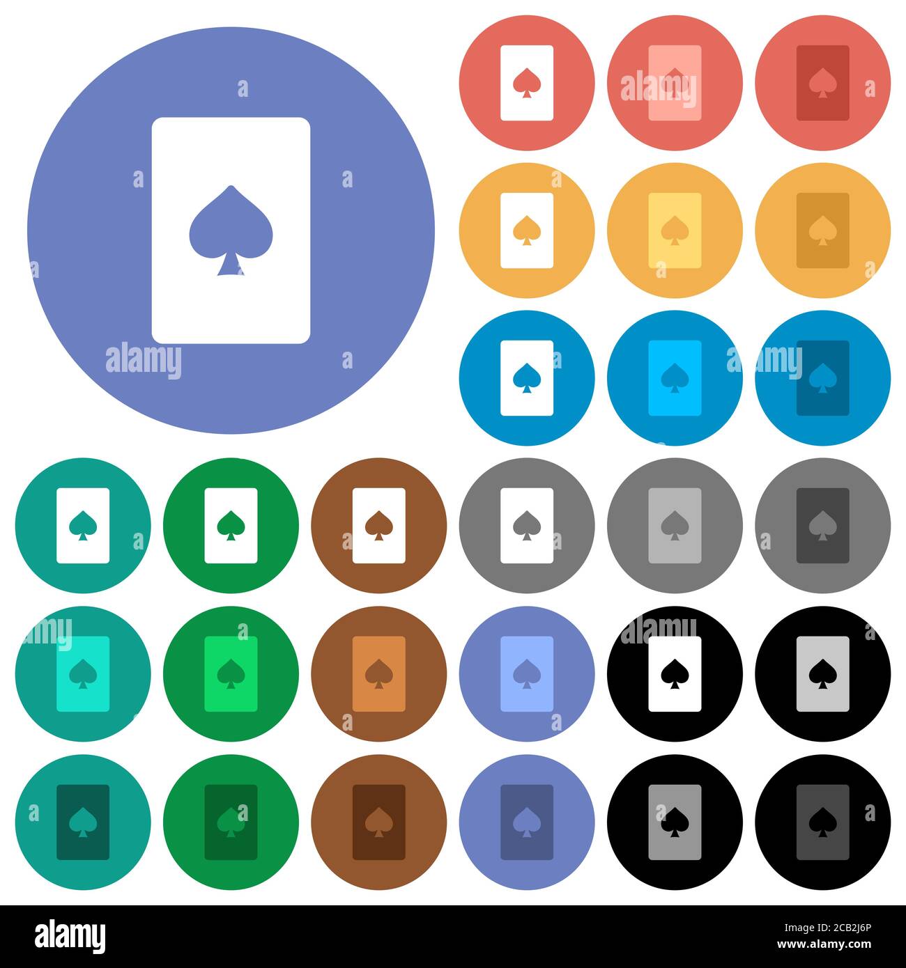 Spades card symbol multi colored flat icons on round backgrounds ...