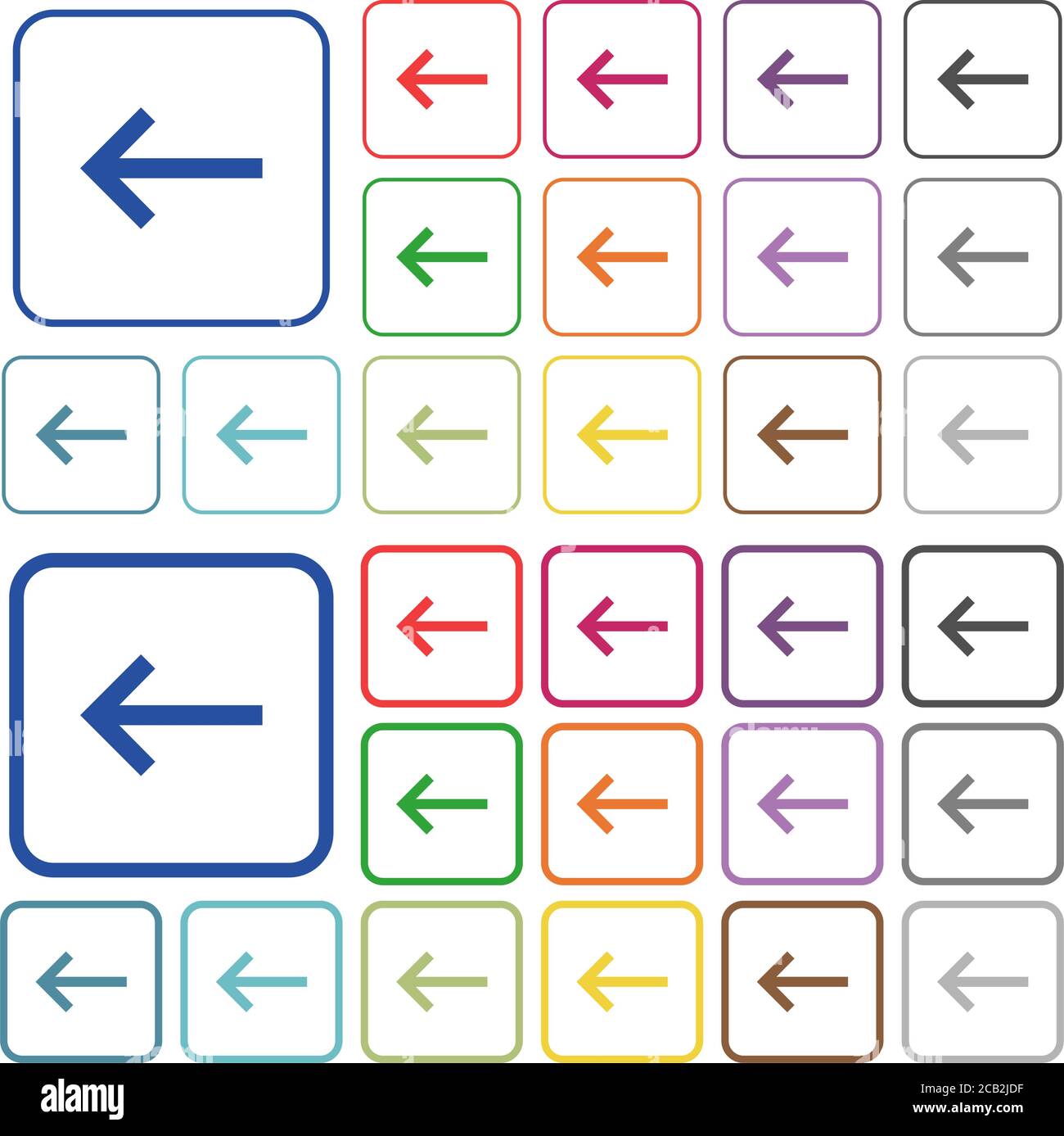 Keyboard backspace color flat icons in rounded square frames. Thin and ...