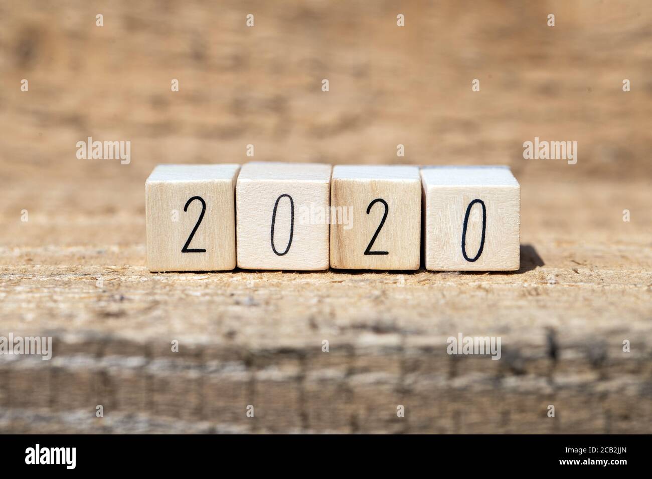 Wooden cubes with the Year 2020 written, wooden background texture ...