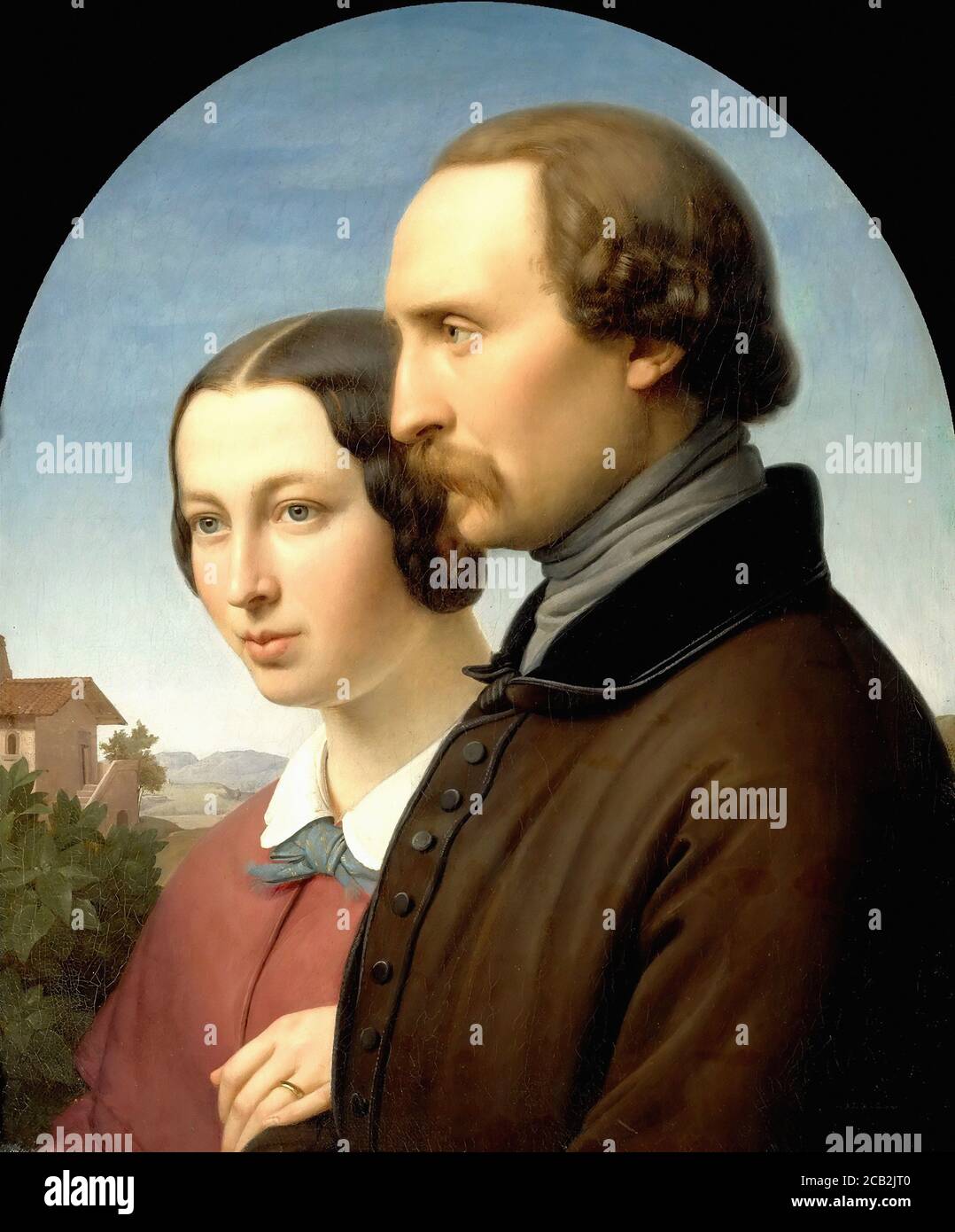 Ittenbach Franz - Portrait of Ernst Deger and His Wife Augusta - German ...