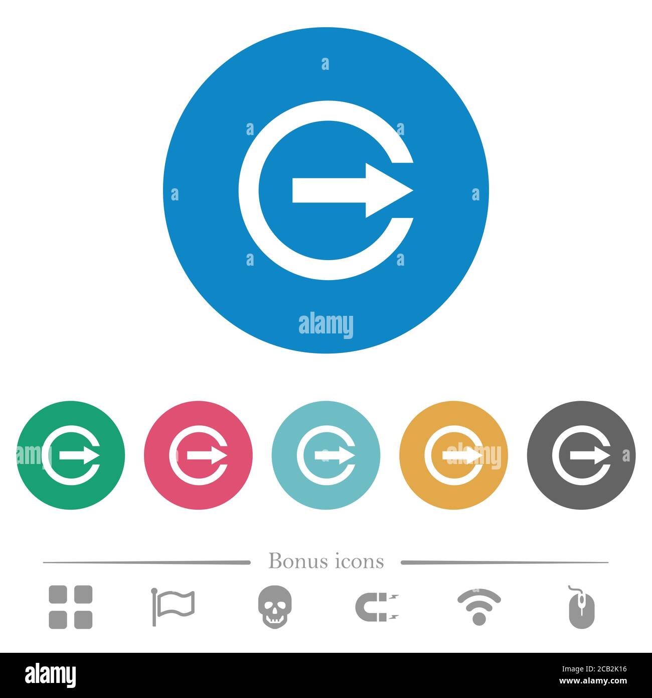 Export with inner arrow flat white icons on round color backgrounds. 6 ...