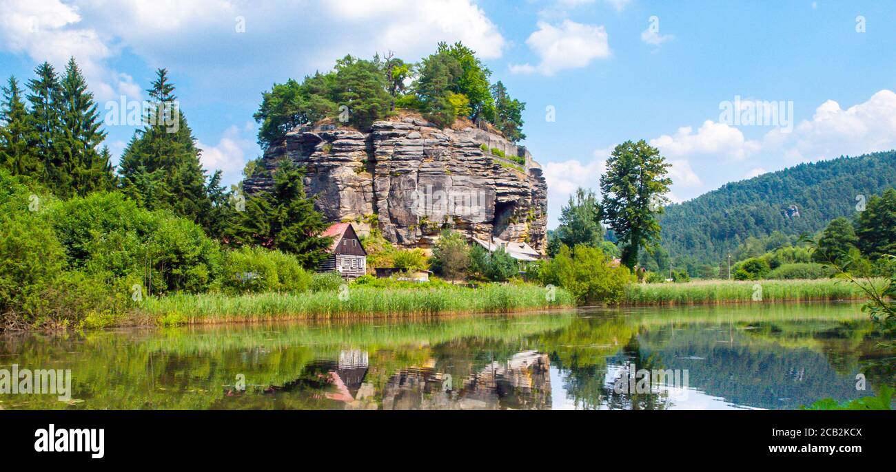 Rock Castle Sloup - unique castle ruin on the top of sandstone ...