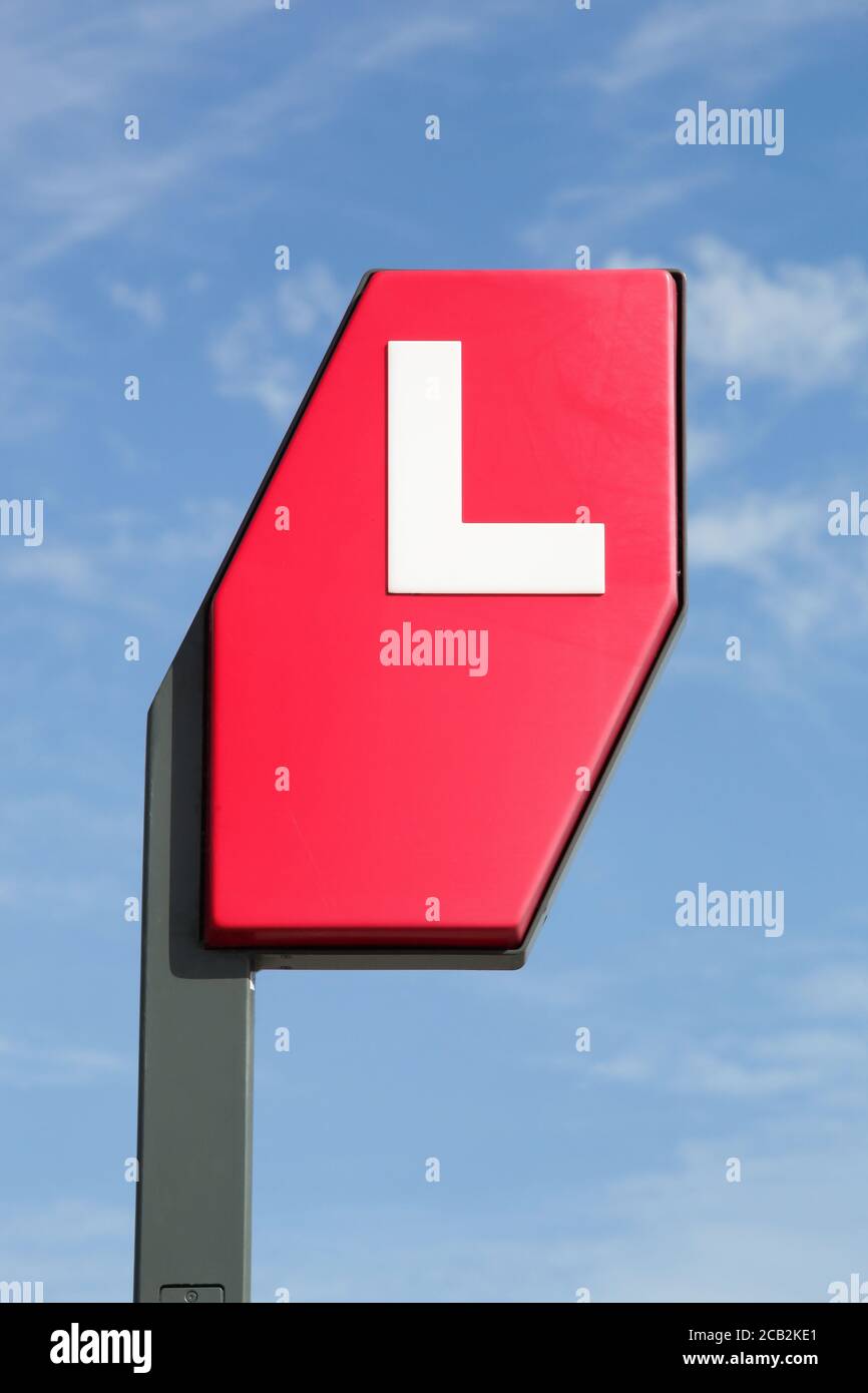 Hornslet, Denmark - August 7, 2020: Aarhus Letbane sign at a station ...