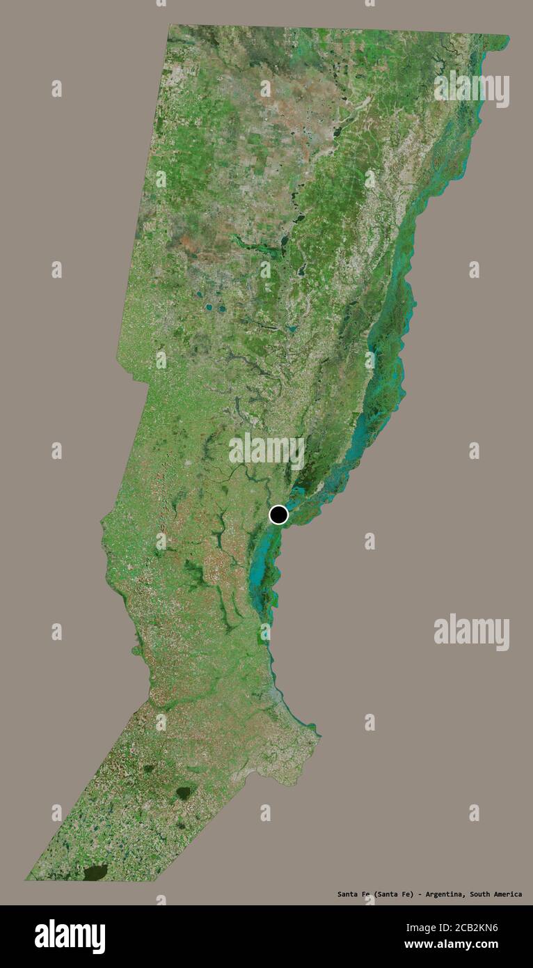 Shape of Santa Fe, province of Argentina, with its capital isolated on ...