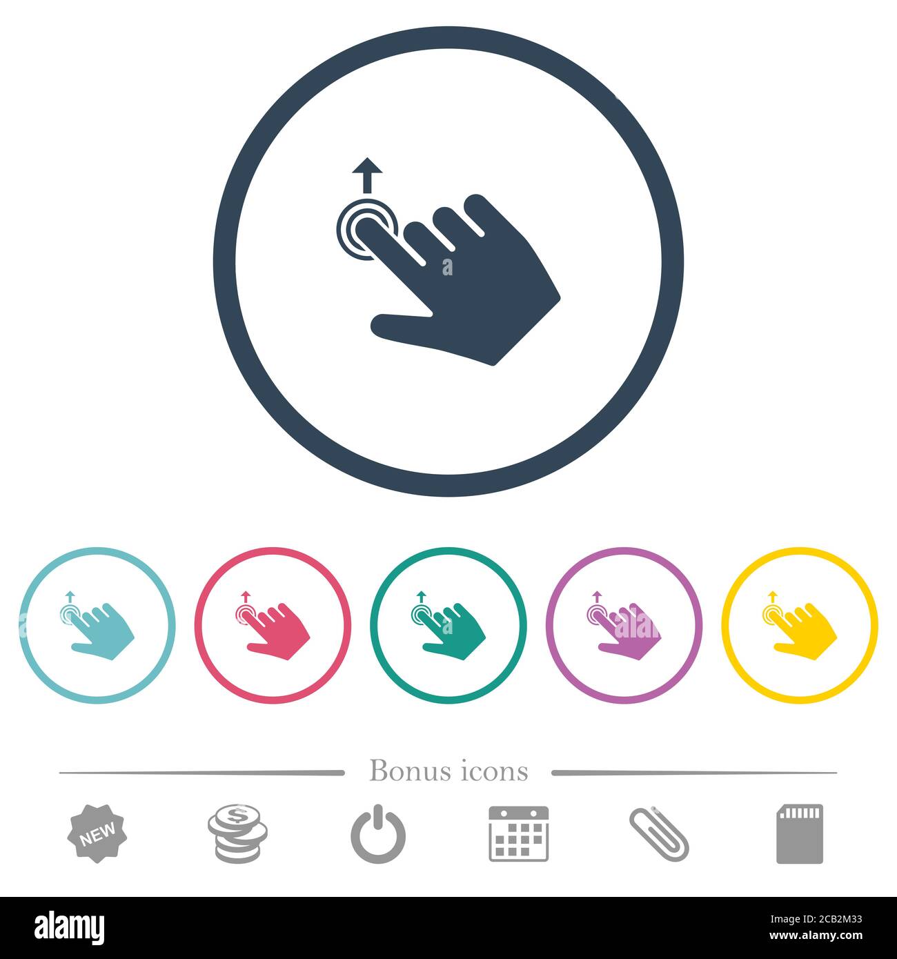 Right handed slide up gesture flat color icons in round outlines. 6 ...