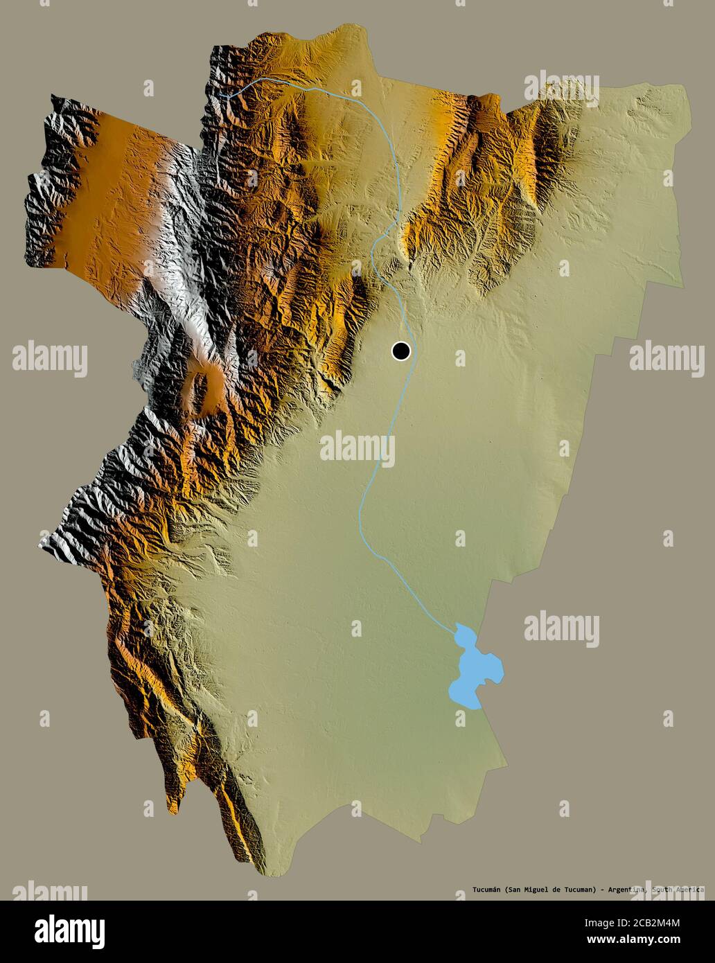 Shape of Tucumán, province of Argentina, with its capital isolated on a ...
