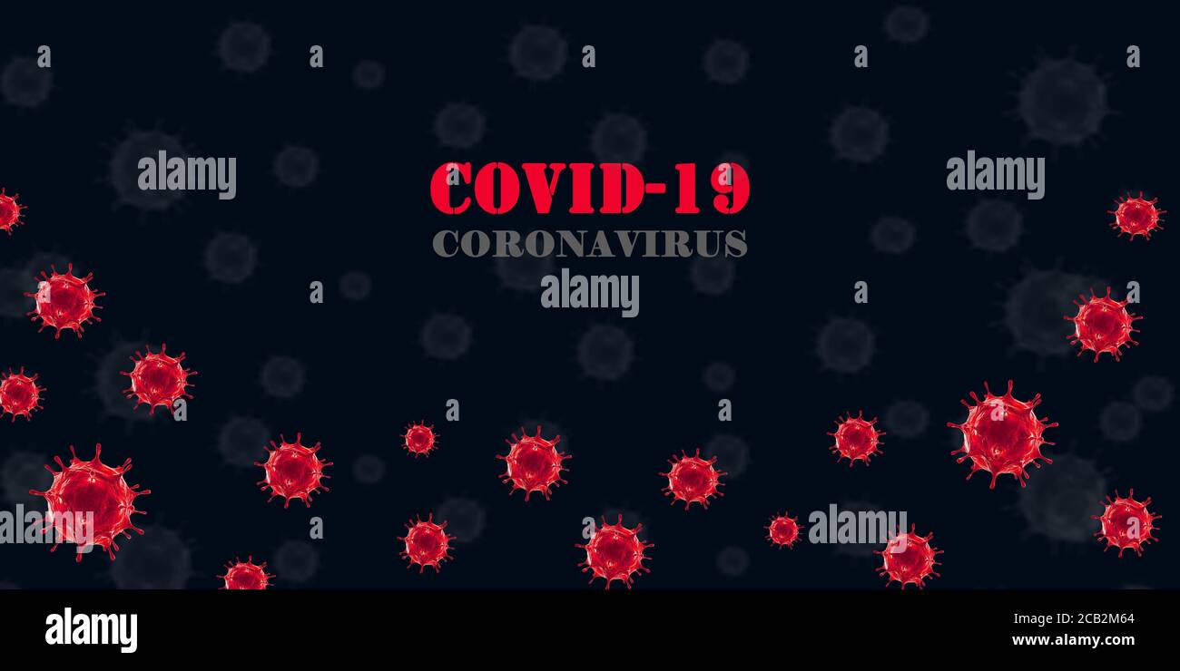 COVID-19 illustration dark background,, 3d presentation of coronavirus ...