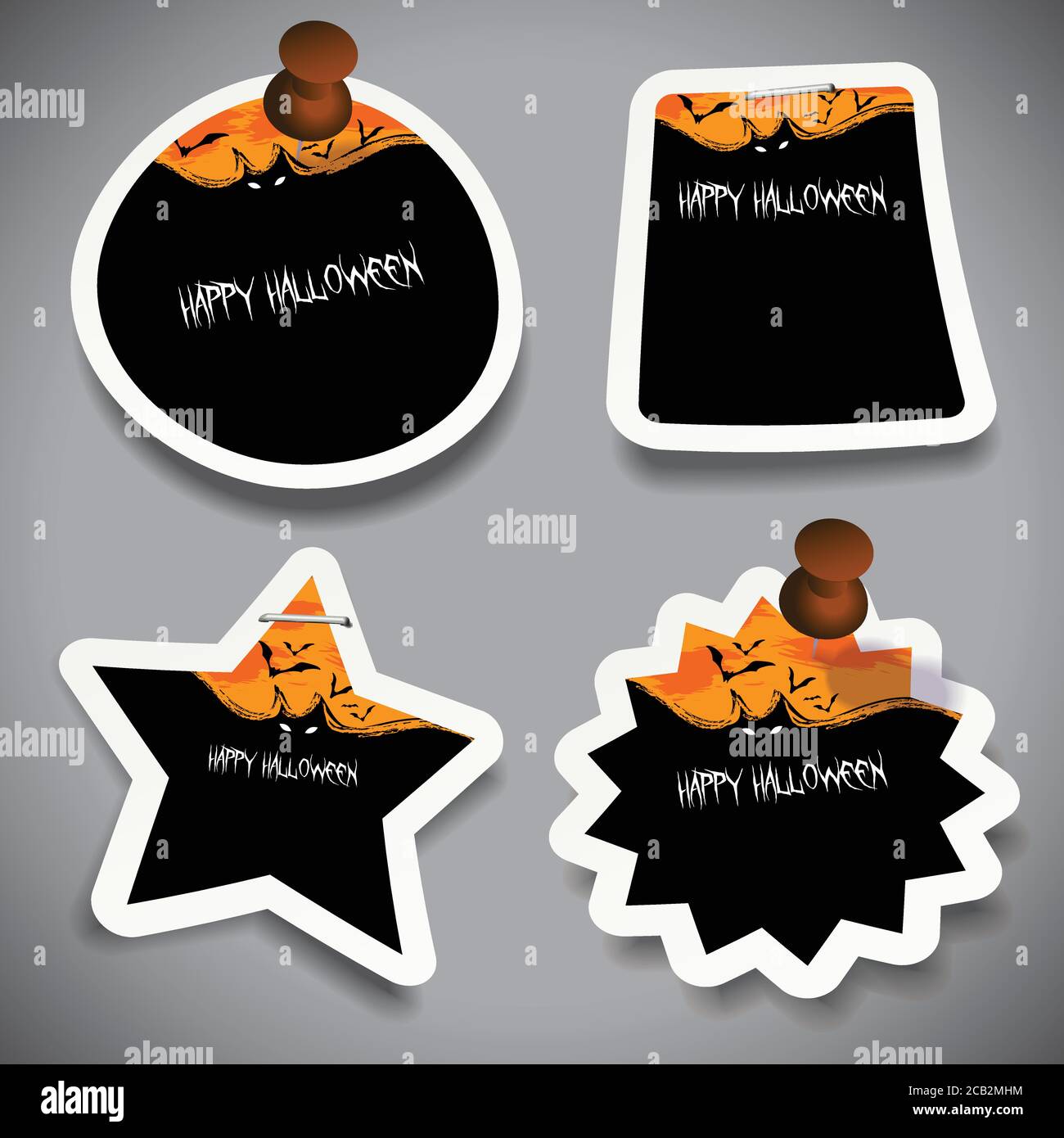 Halloween Tags, Labels or Speech Bubbles Collection Stock Vector Image ...
