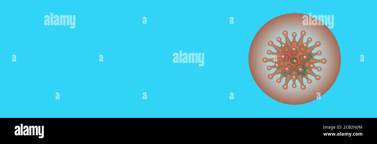 single virus on blue medical background, coronavirus illustration ...