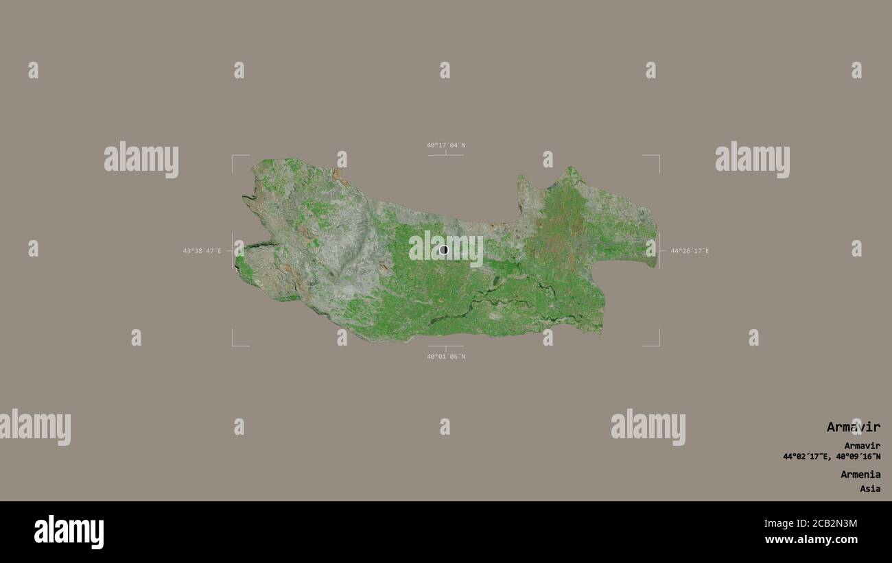 Area of Armavir, province of Armenia, isolated on a solid background in ...