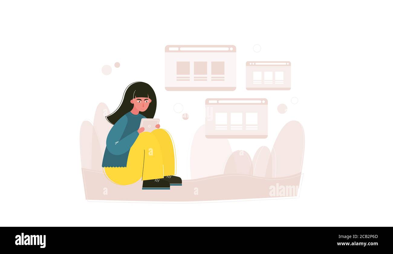 modern girl vector Stock Vector Image & Art - Alamy