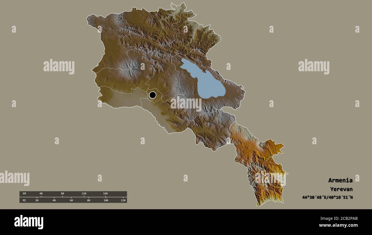 Armenia relief map hi-res stock photography and images - Alamy