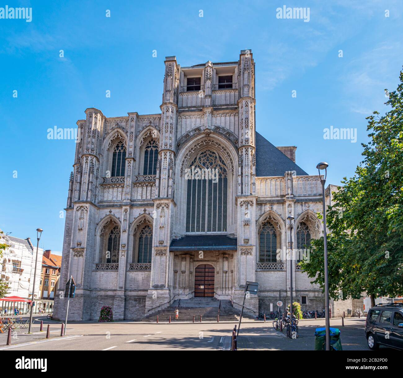 Cityscape of Leuven, Belgium. Beautiful historical buildings, with ...