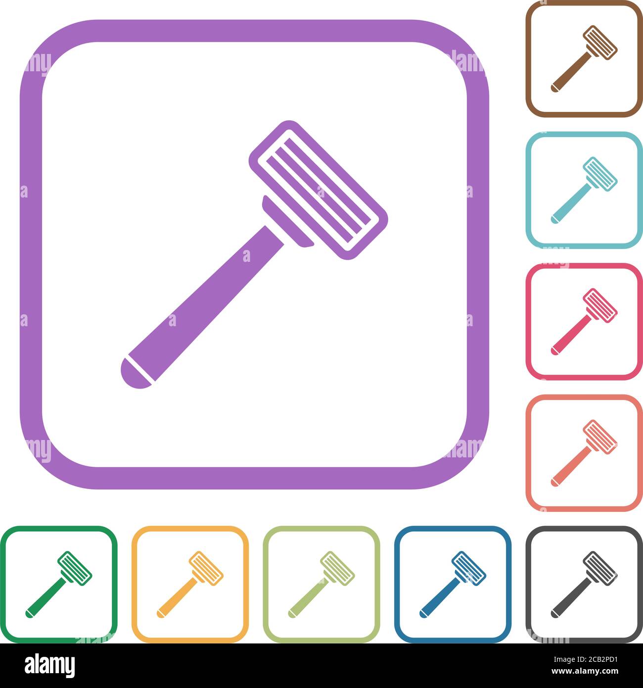 Razor simple icons in color rounded square frames on white background Stock Vector Image & Art ...