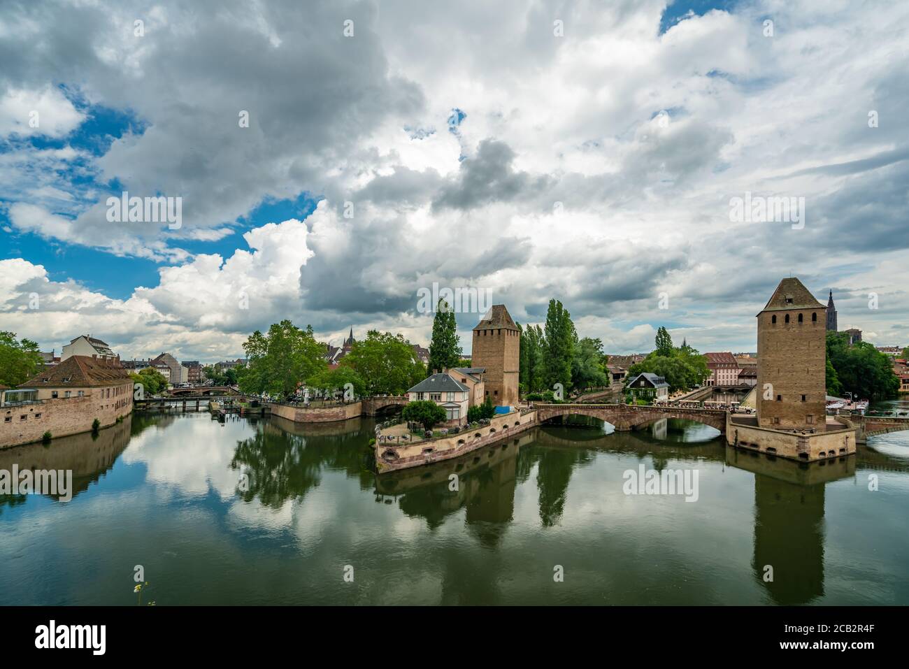Tourist area "Petite France" in Strasbourg, France and covered bridges ...