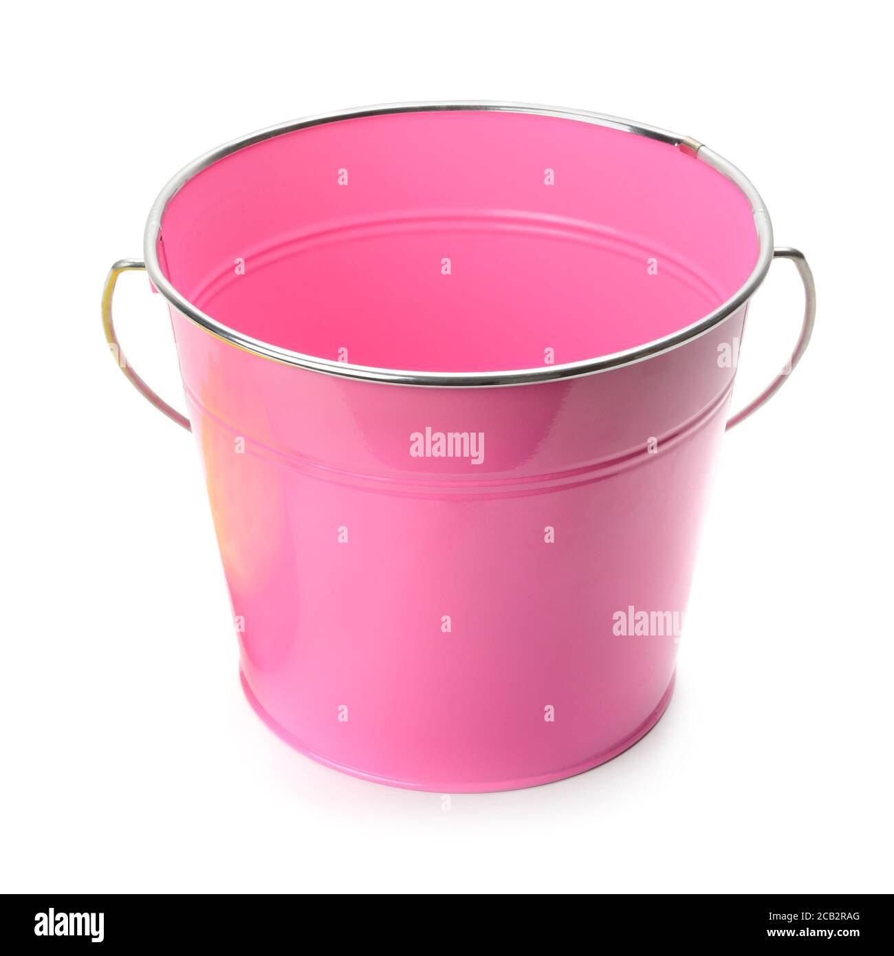 Pink bucket for cleaning isolated on white background Stock Photo - Alamy