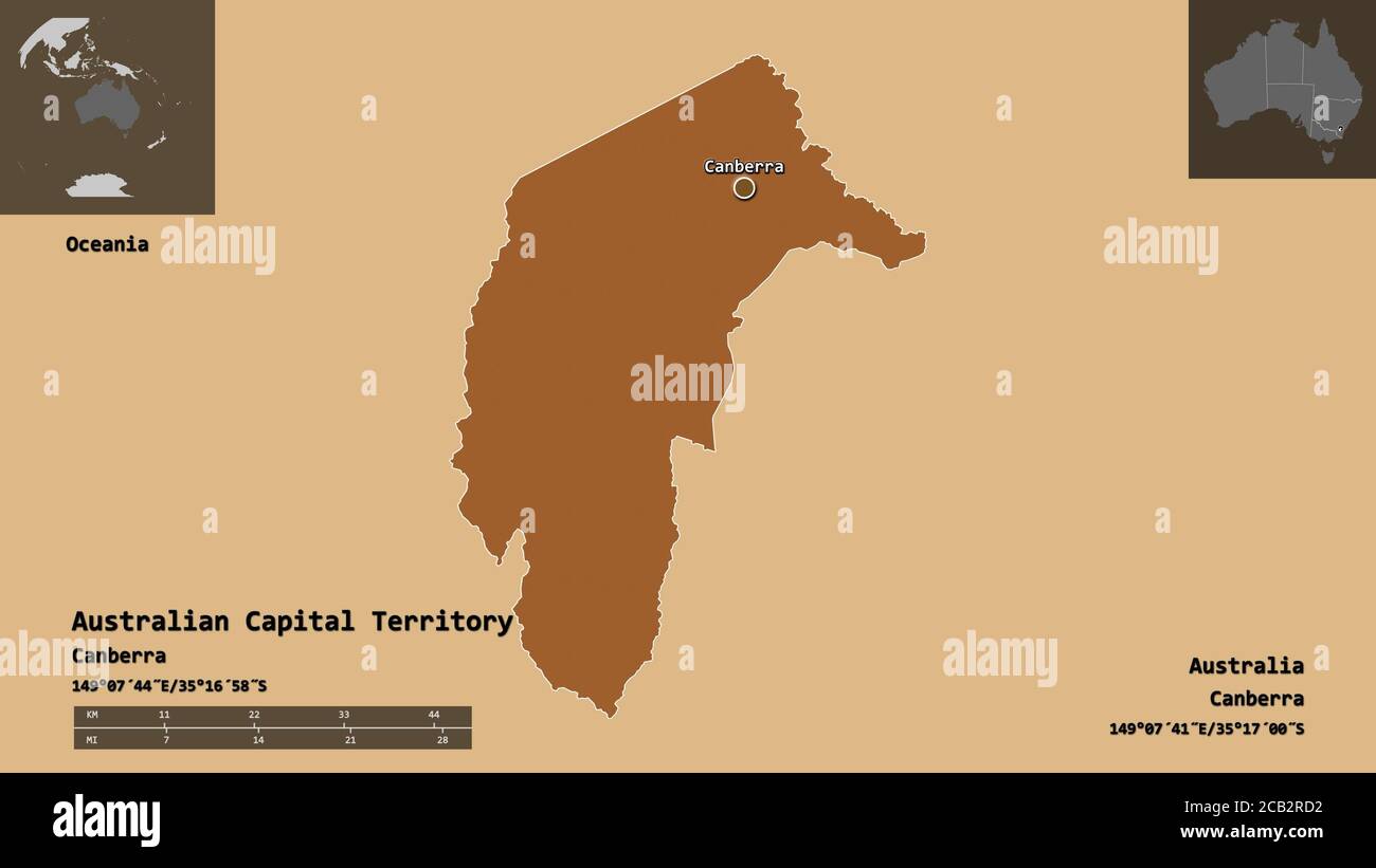 Shape of Australian Capital Territory, territory of Australia, and its ...