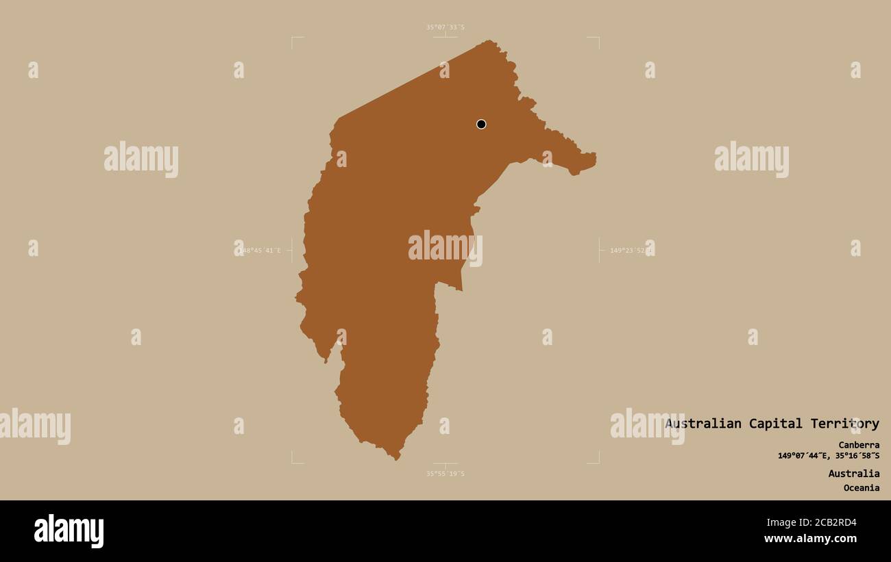Area of Australian Capital Territory, territory of Australia, isolated ...