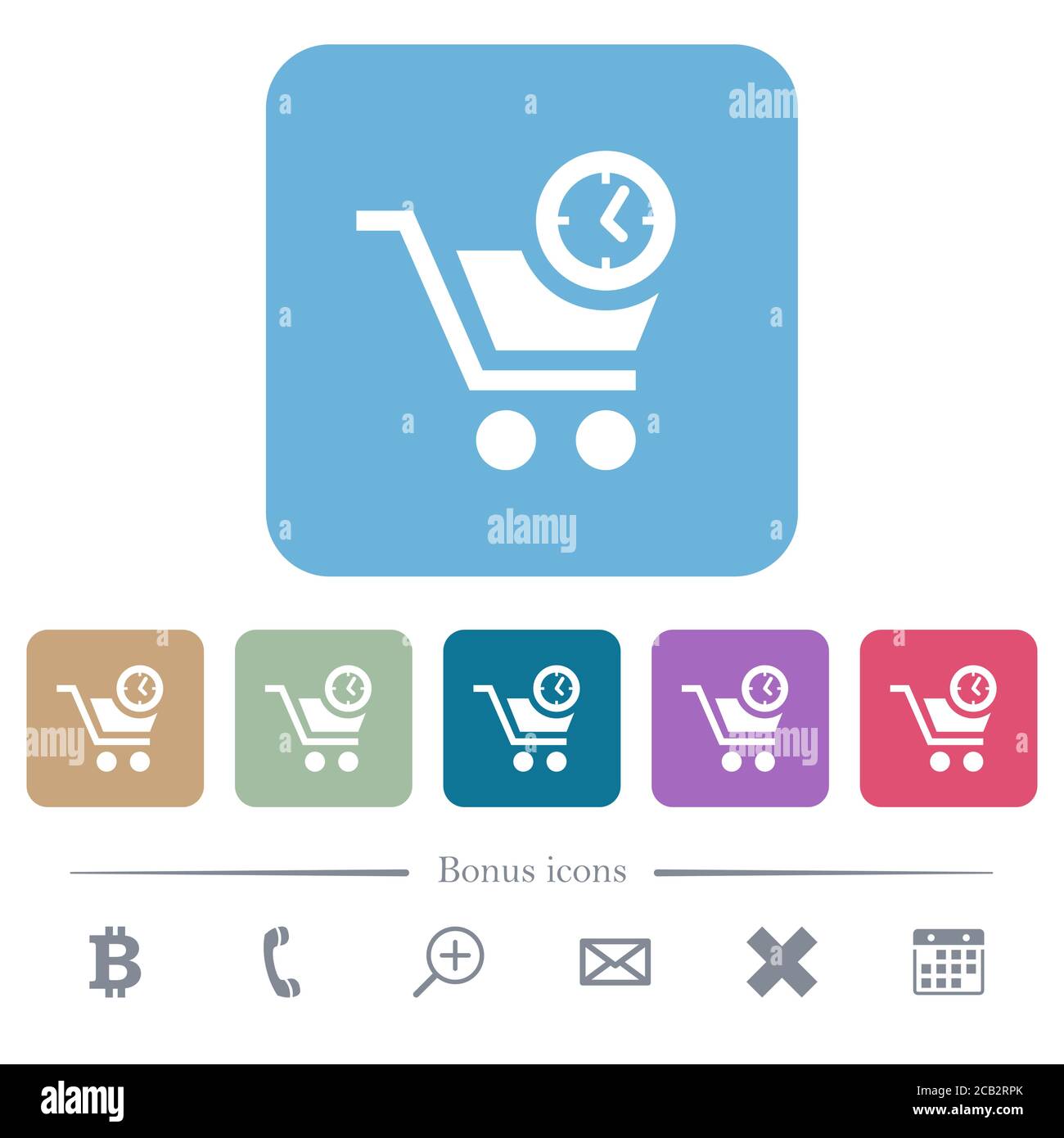 Instant purchase white flat icons on color rounded square backgrounds ...