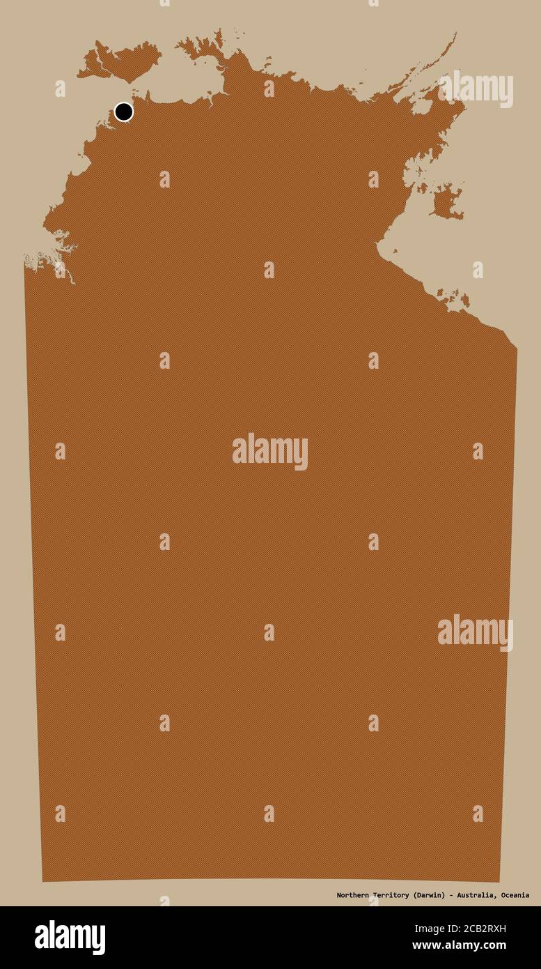 Shape of Northern Territory, territory of Australia, with its capital ...