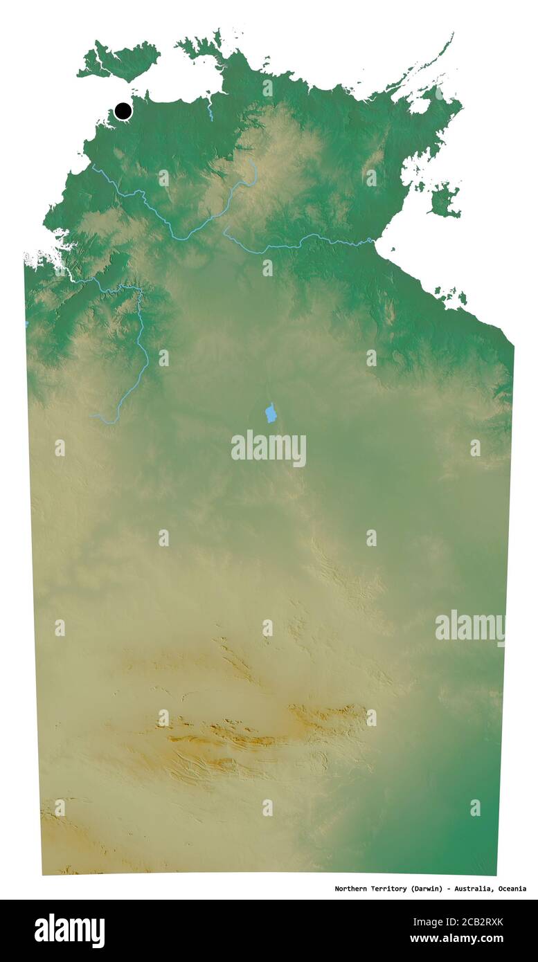 Shape of Northern Territory, territory of Australia, with its capital ...