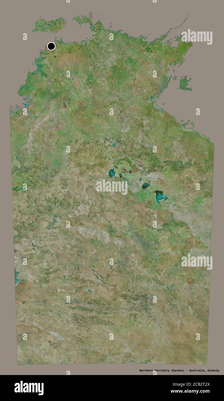 Shape of Northern Territory, territory of Australia, with its capital ...
