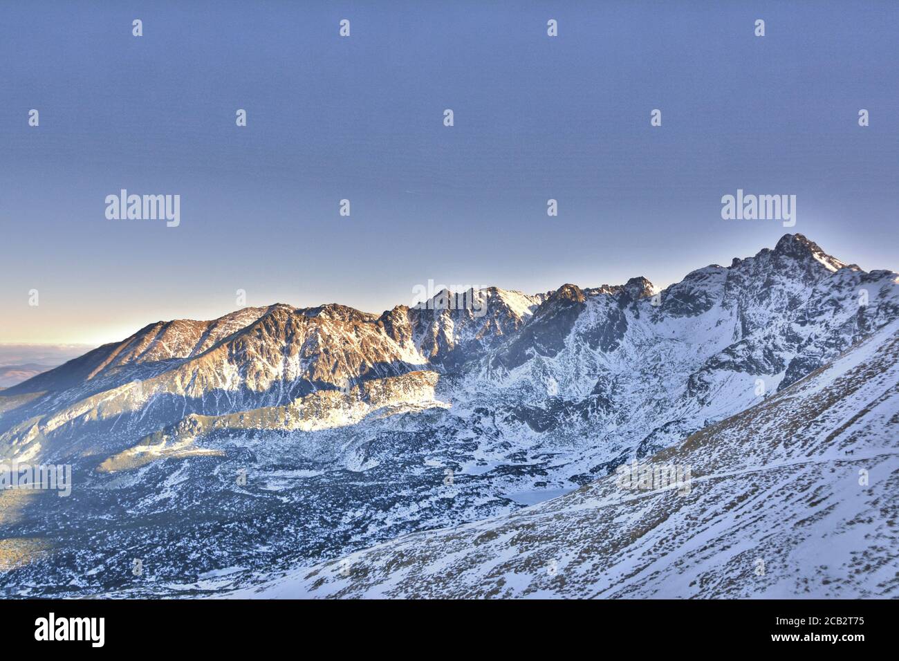 Tatra mountains in winter. View from Kasprowy Wierch on High Tatras ...