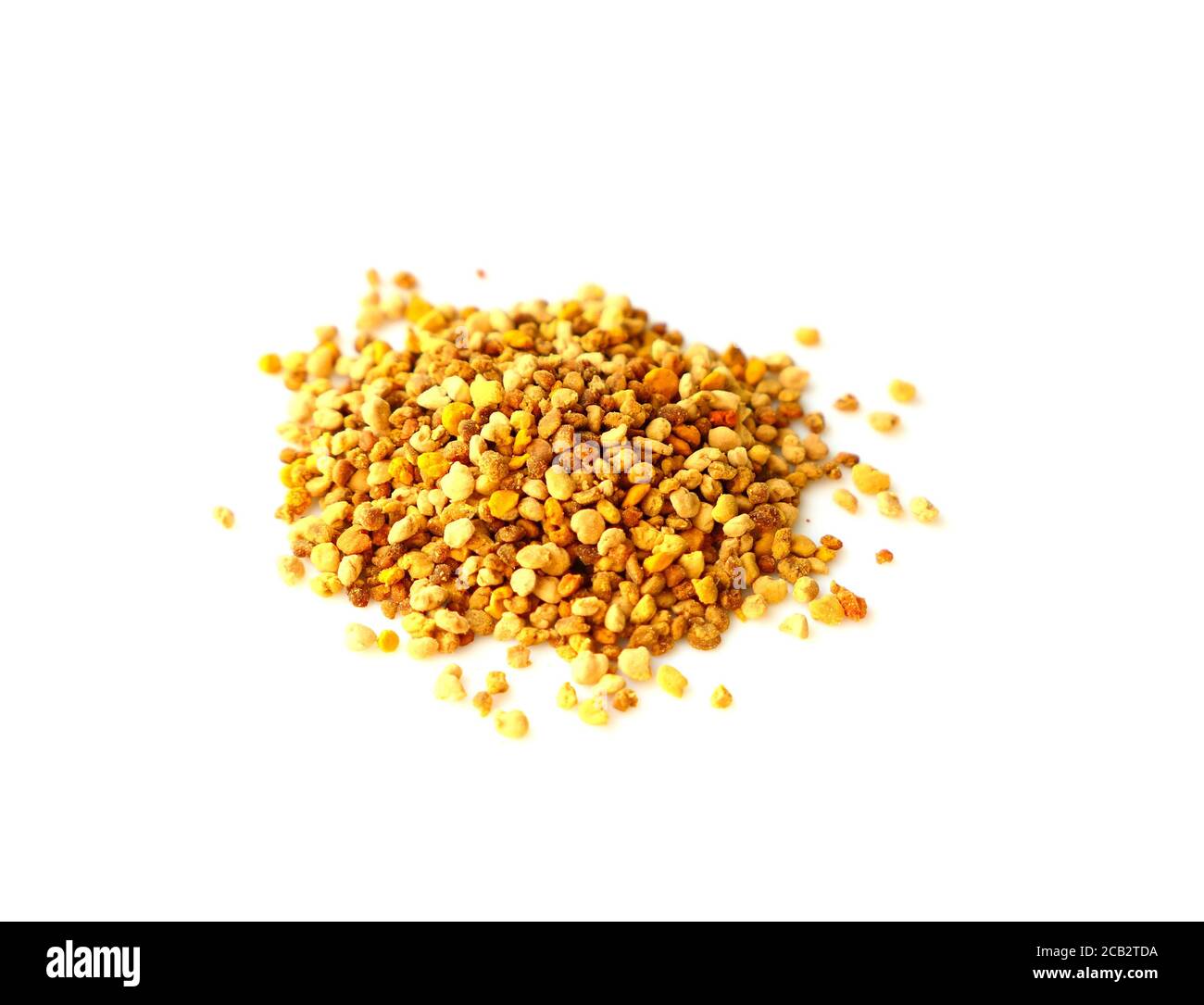 Bee pollen grains on white background. Superfood Stock Photo - Alamy