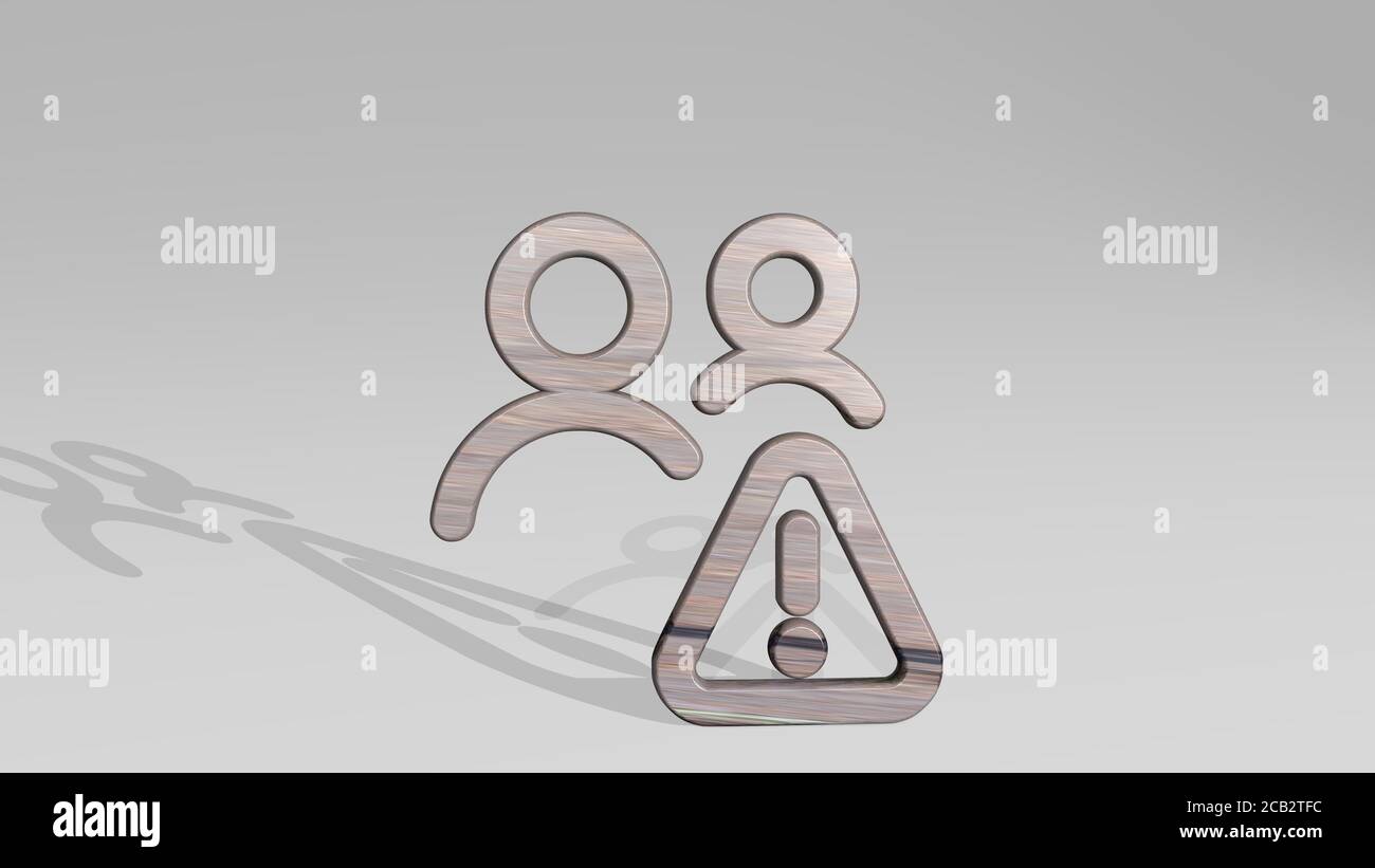 multiple actions warning 3D icon standing on the floor. 3D illustration ...