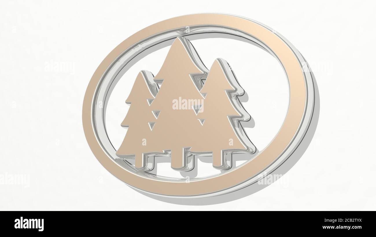 TREE 3D drawing icon. 3D illustration. background and christmas Stock ...