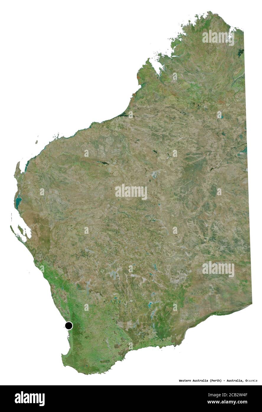 Shape of Western Australia, state of Australia, with its capital ...