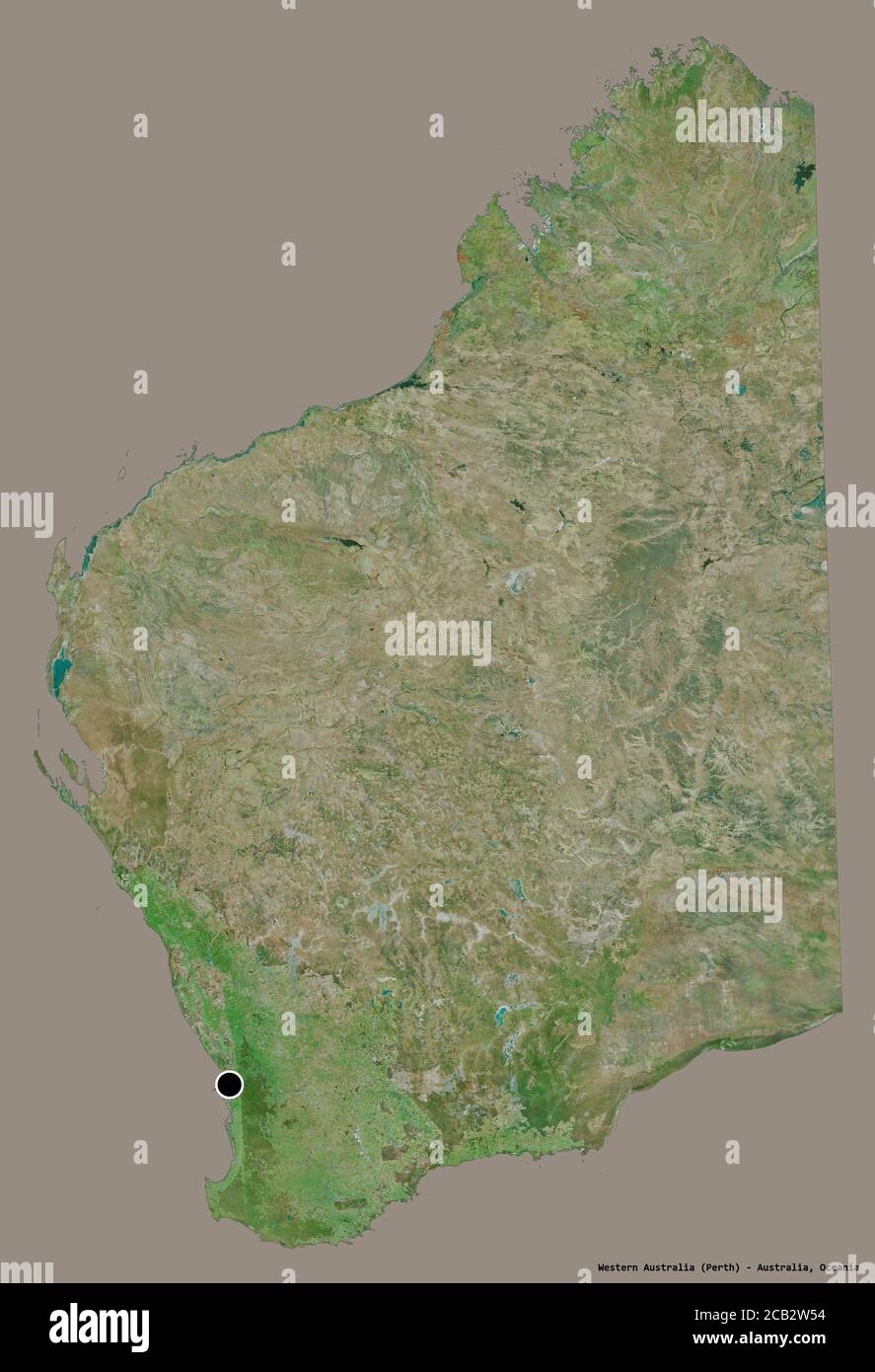 Satellite view western australia administrative hi-res stock ...