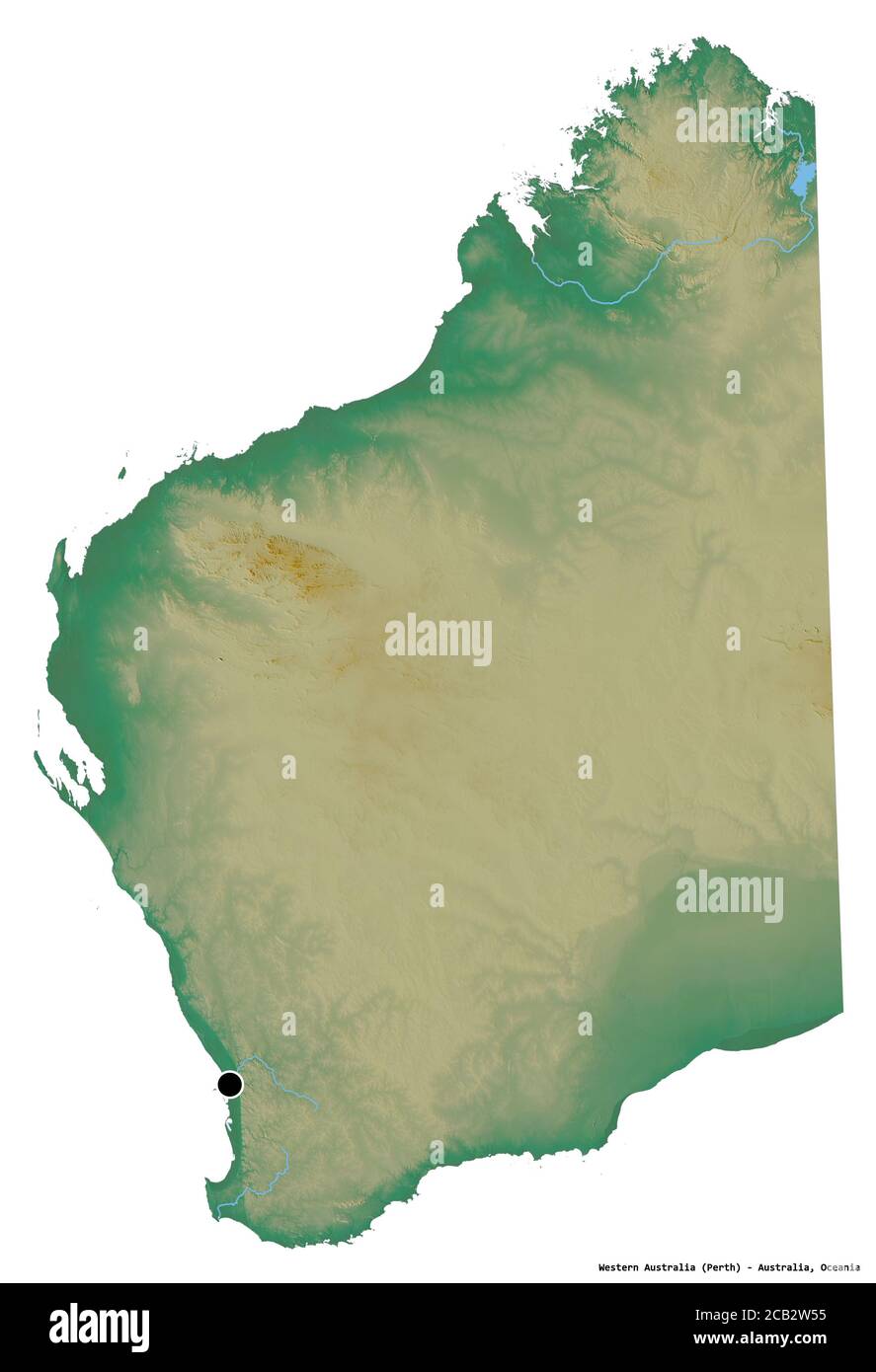 Shape of Western Australia, state of Australia, with its capital ...