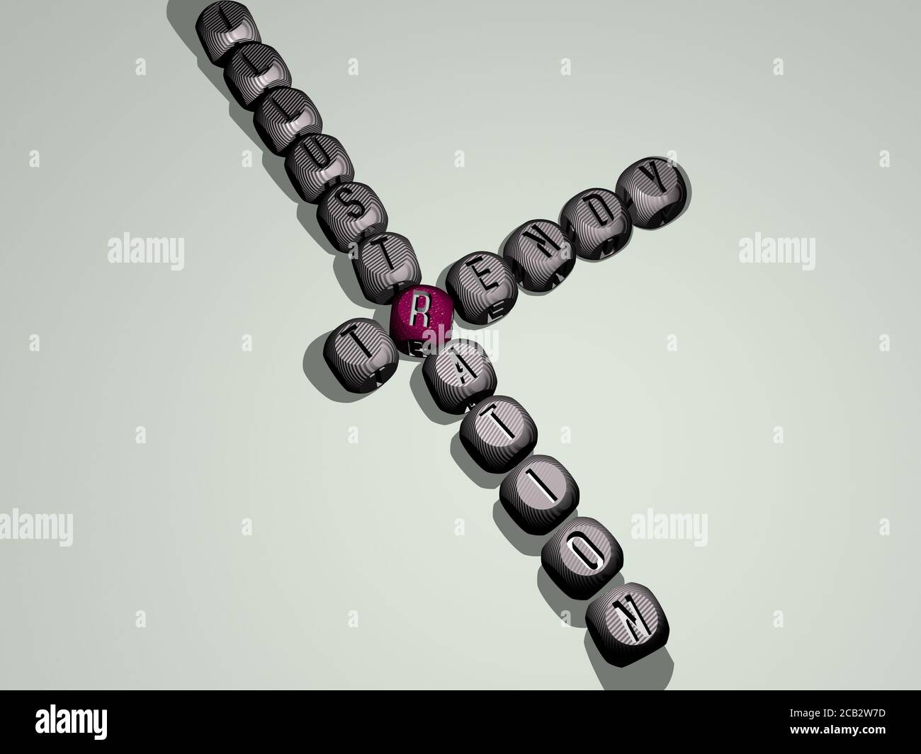 trendy illustration crossword of dice letters in color. 3D illustration ...