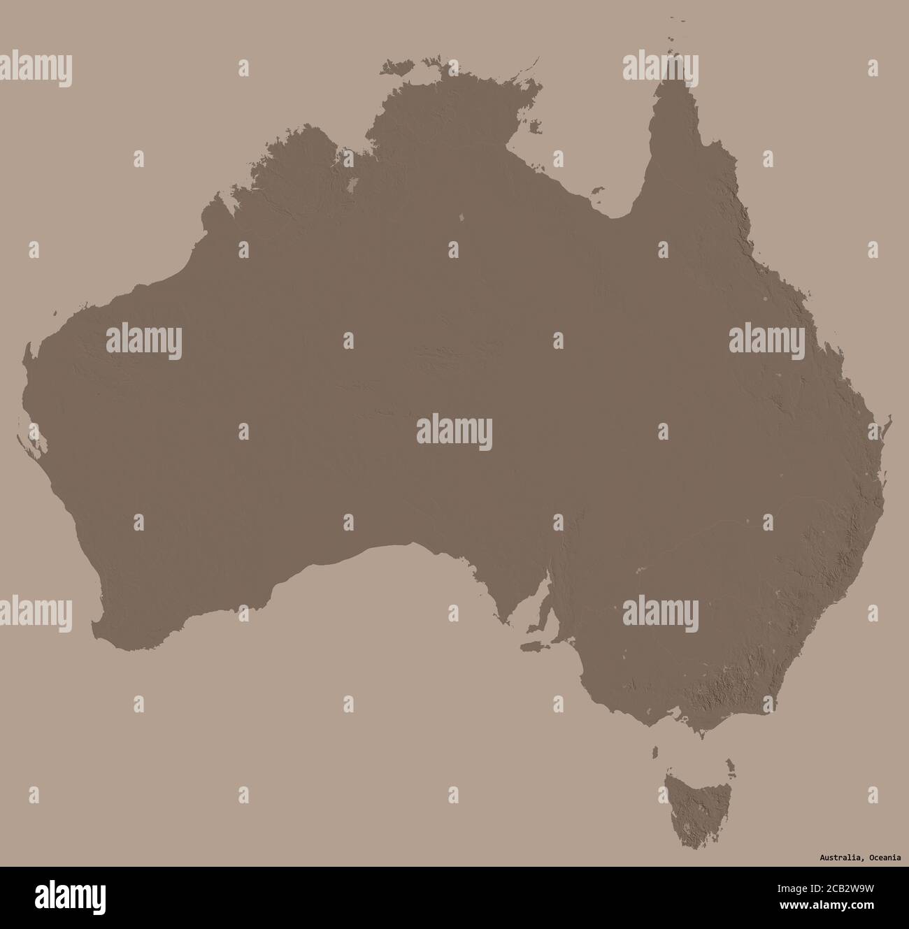 Shape of Australia with its capital isolated on a solid color ...