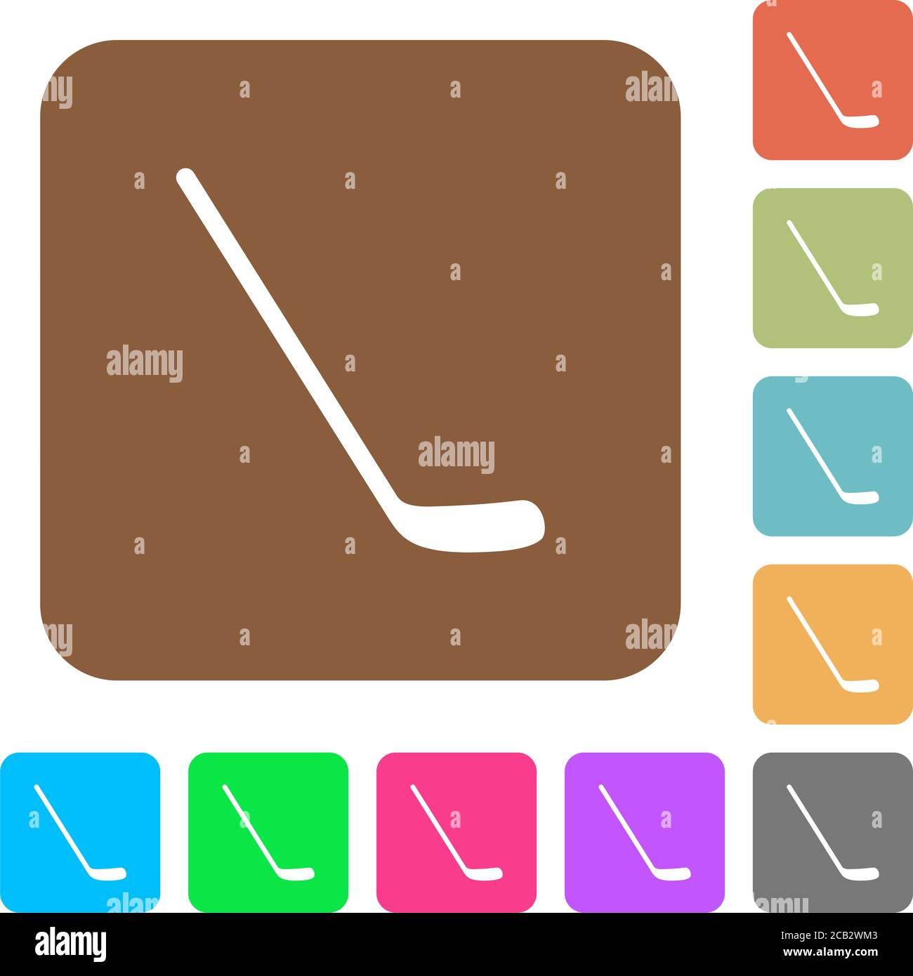 Ice hockey stick flat icons on rounded square vivid color backgrounds Stock Vector Image & Art ...