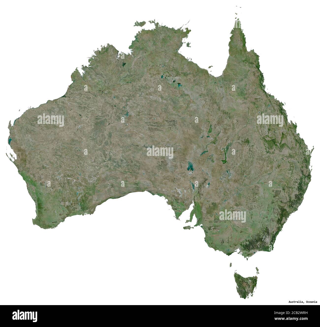 Shape of Australia with its capital isolated on white background ...