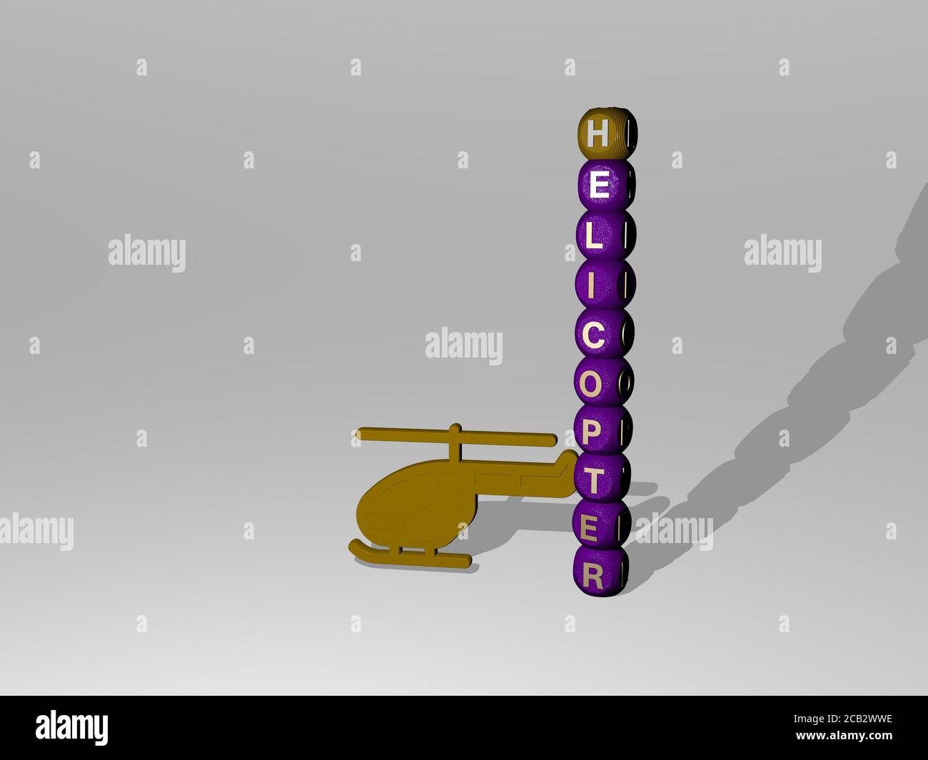 helicopter text beside the 3D icon. 3D illustration. air and aircraft ...